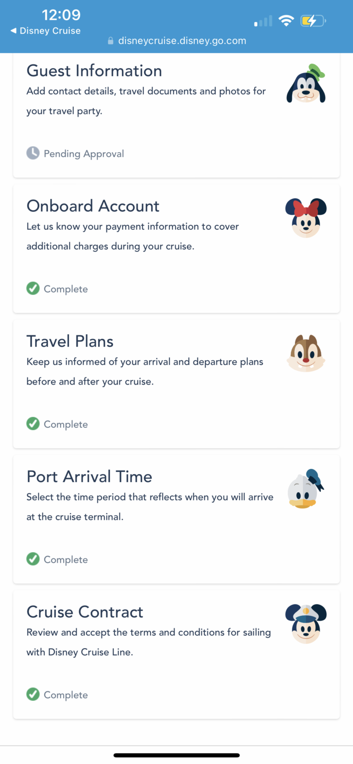 A Disney Cruise Line Online Check-In Cheat Sheet